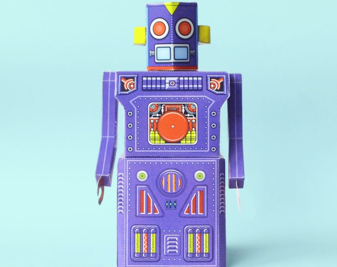 Retro Robot Papercraft: Printable Vintage Toy (PDF Download) - Etsy