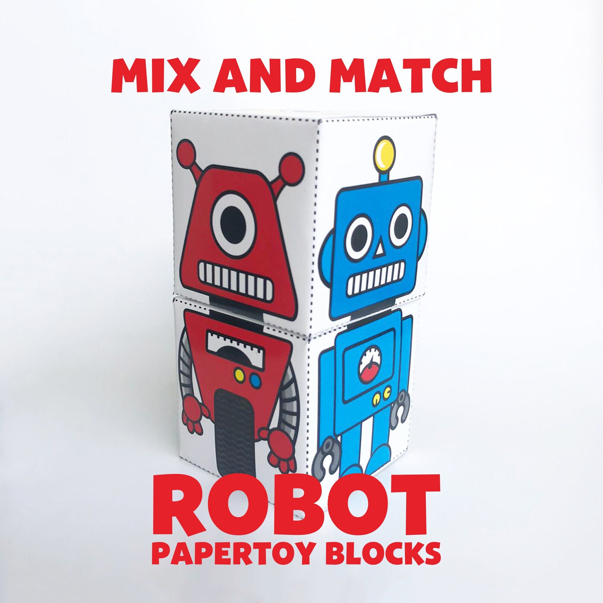 DIY Printable Robot Blocks Craft | Mix and Match Robot Craft ...
