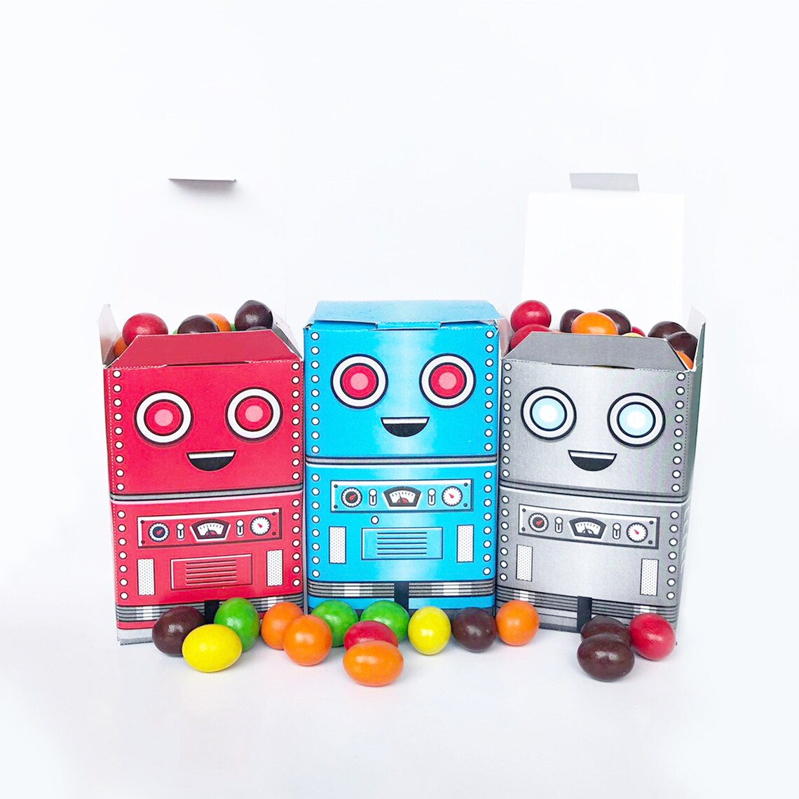 DIY Printable Papertoy Robot Candy Boxes Template for Gift Birthday ...