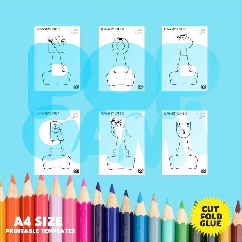 Sprunki OC Alphabet Lore Coloring Papercraft: Kids A4 Printable ...