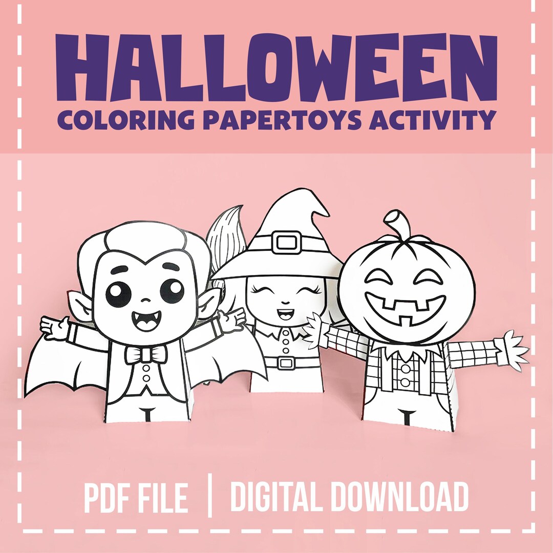 Halloween Papercraft Coloring Activity Printable Papertoy Scarecrow ...
