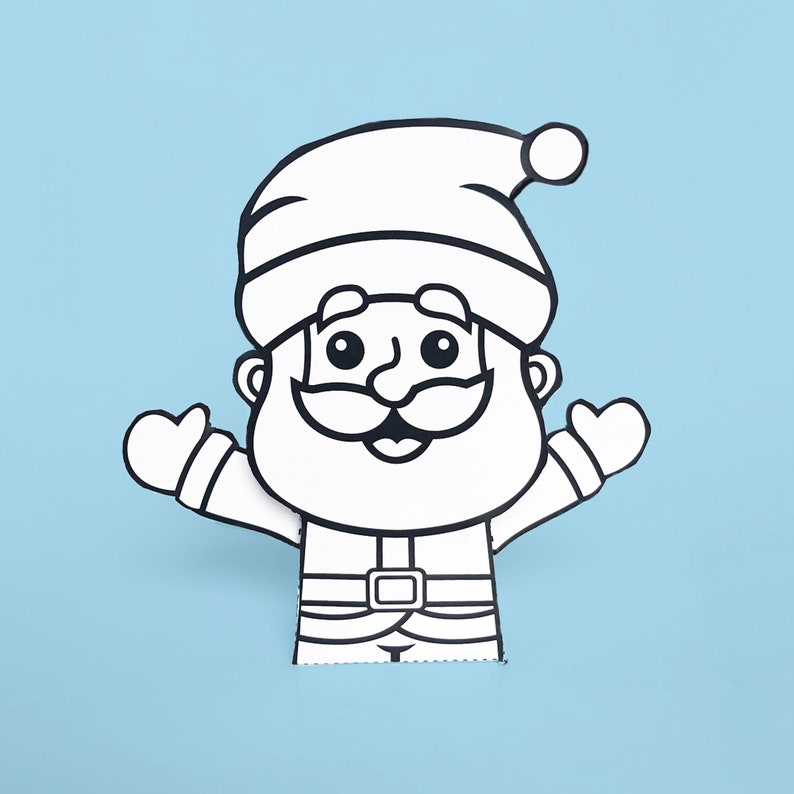 Christmas Papercraft: Santa, Elf & Snowman Coloring Activity (digital ...
