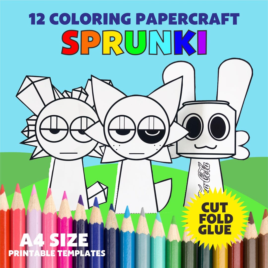 Sprunki Pyramixed Characters Printable Coloring Papercraft A4 Coloring ...