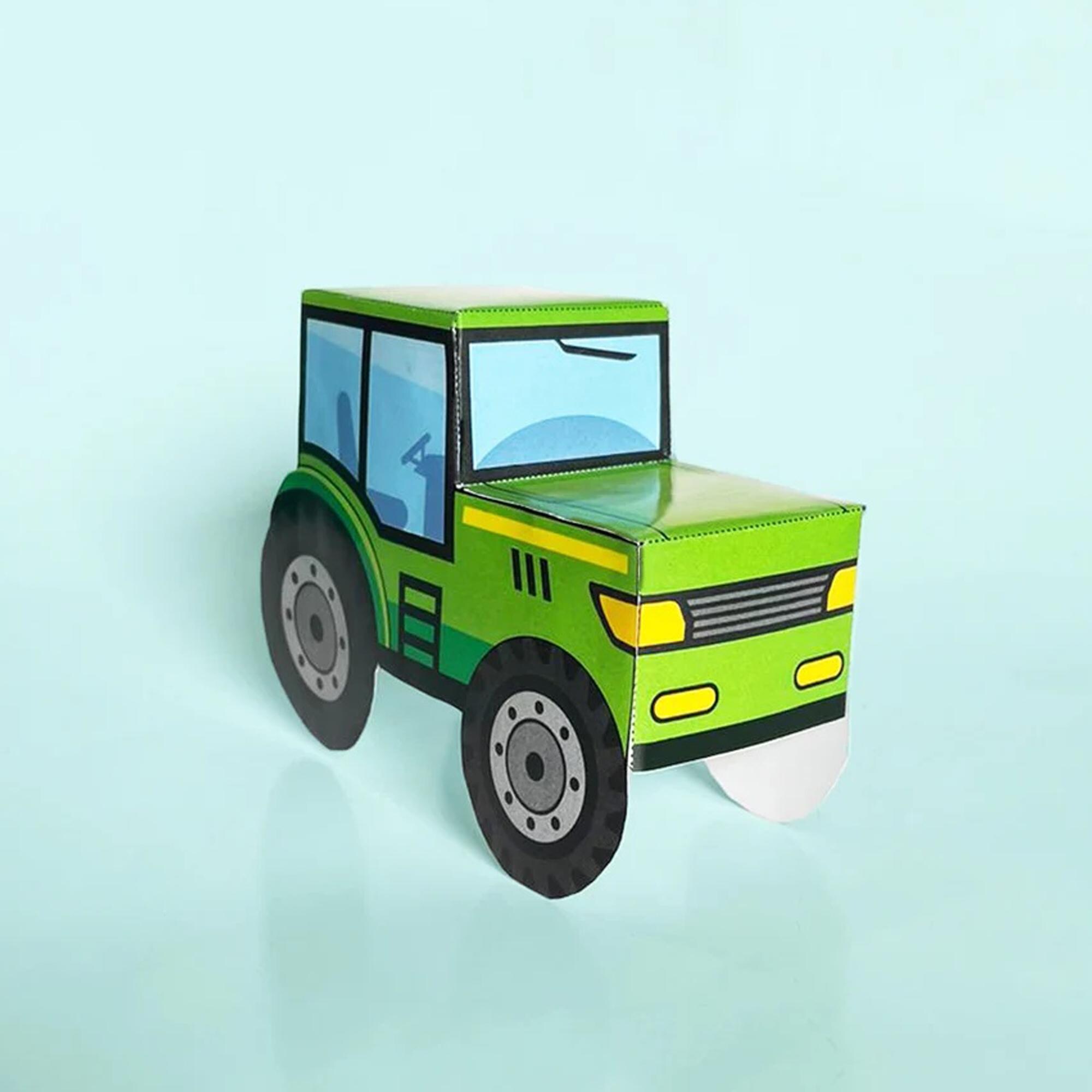 Tractor Craft Activity Kit: Coloring & Cut and Paste (printable) - Etsy