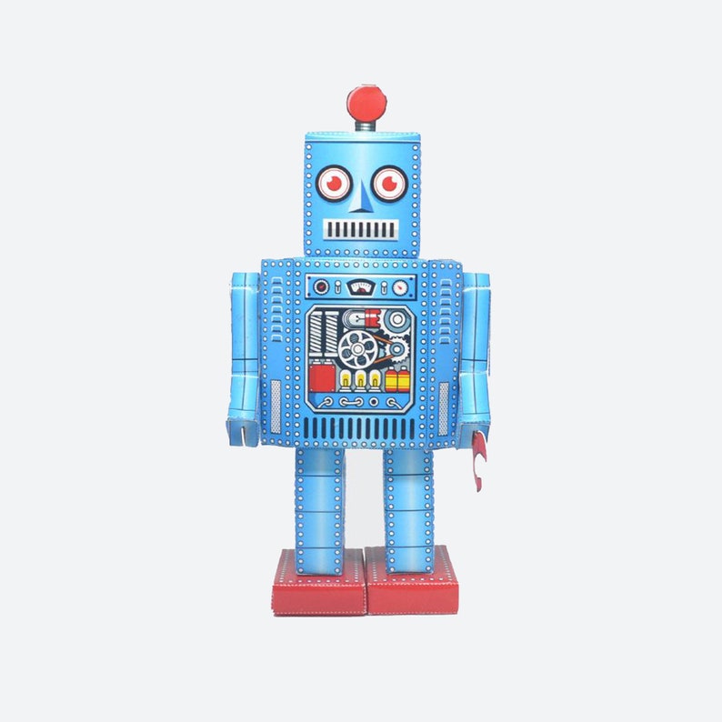DIY Printable, Retro Robot, Papertoy Template, Digital Download PDF ...