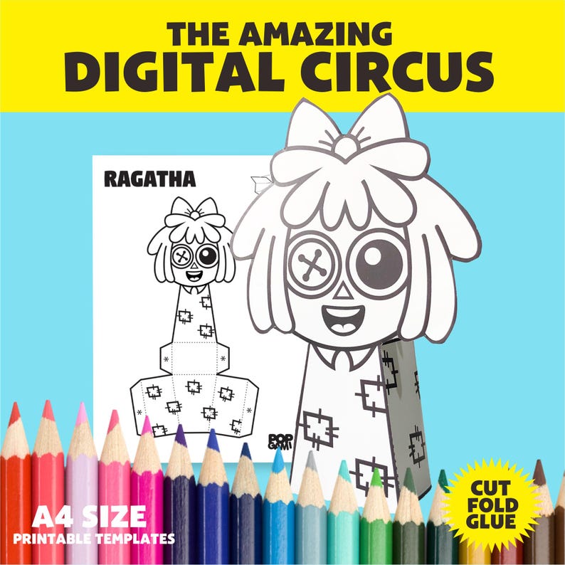The Amazing Digital Circus Papercraft: Coloring Activity (digital ...