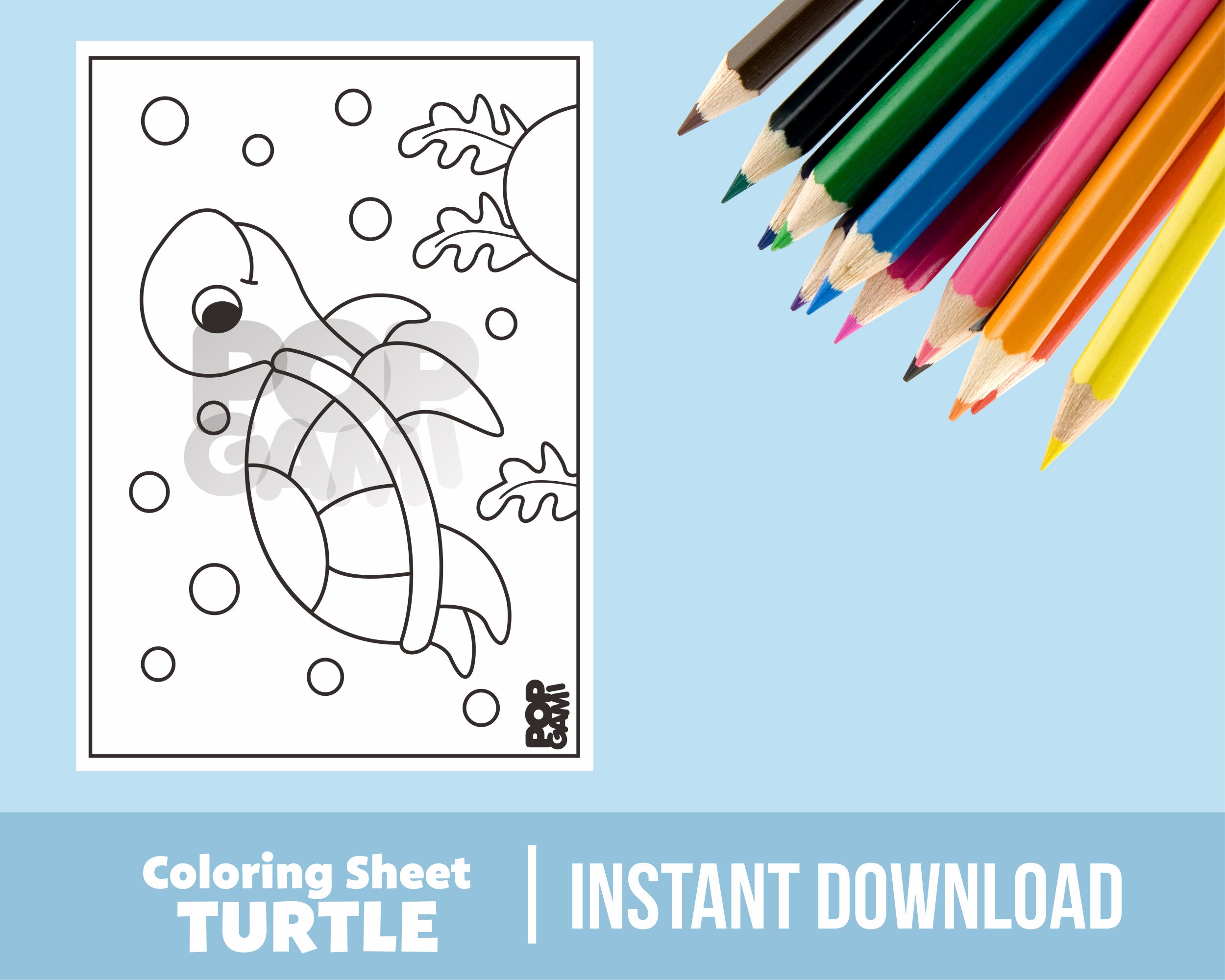 Turtle Papercraft Activity Pack: Cut, Paste & Color (digital Download ...
