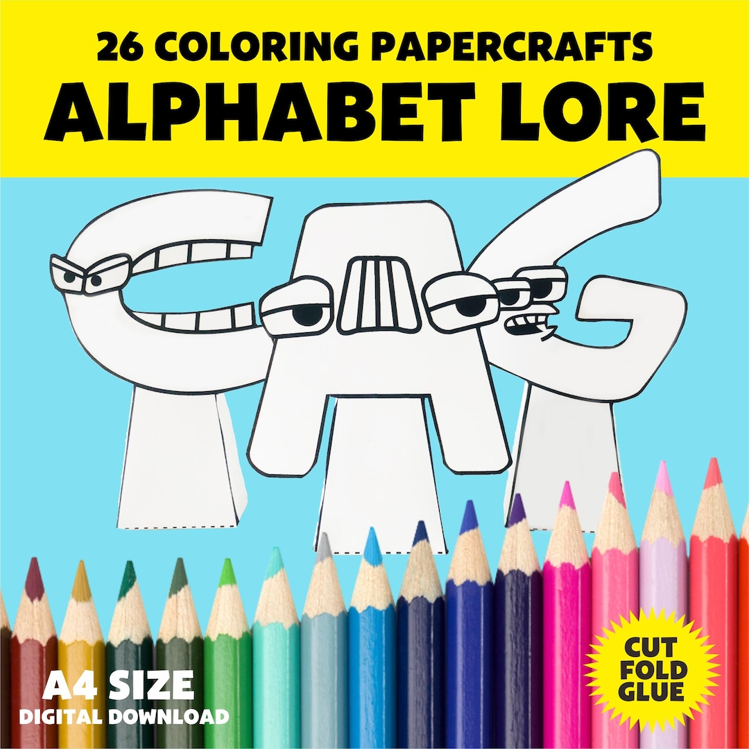 Sprunki OC Alphabet Lore Coloring Papercraft: Kids A4 Printable ...