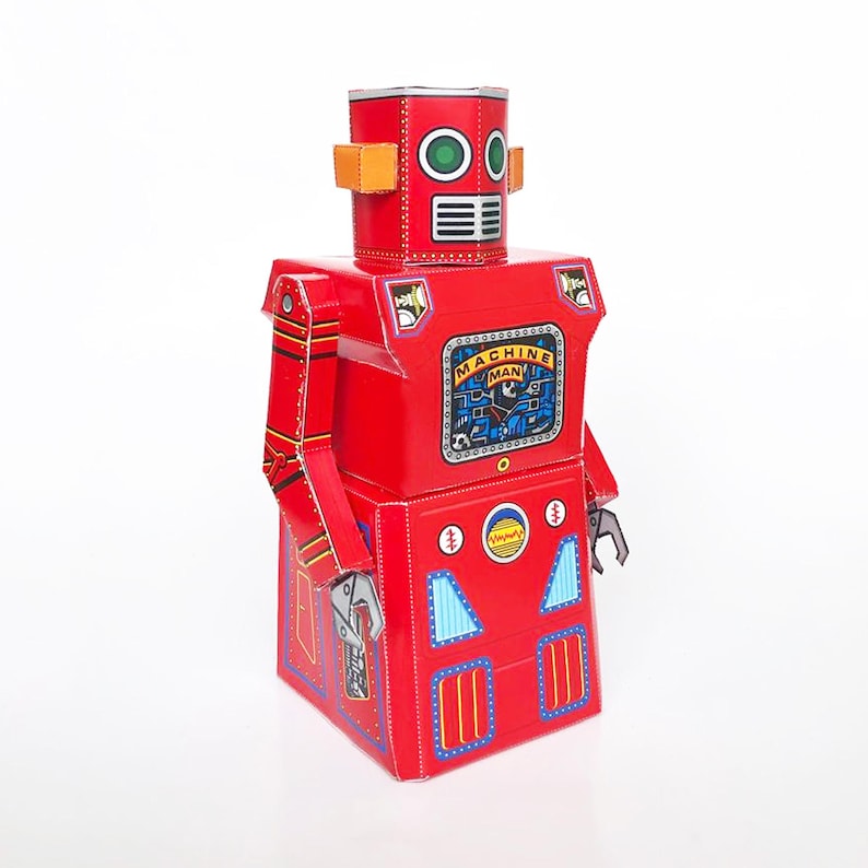 Vintage Robot Papercraft Machine Man Robot Papertoy DIY Retro Robot ...
