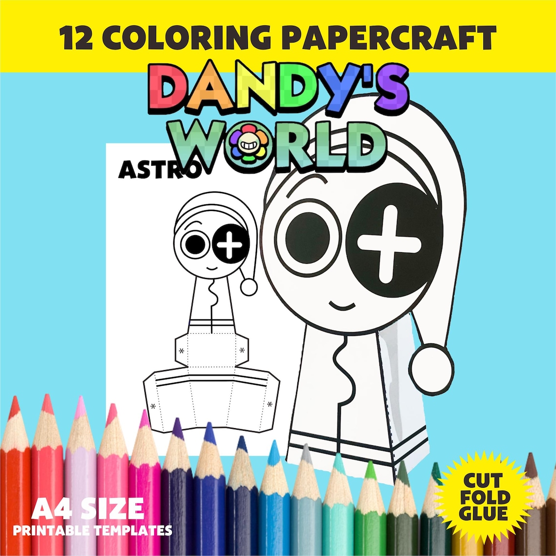 Dandy's World Papercraft: Printable Coloring Activity for Kids (PDF ...