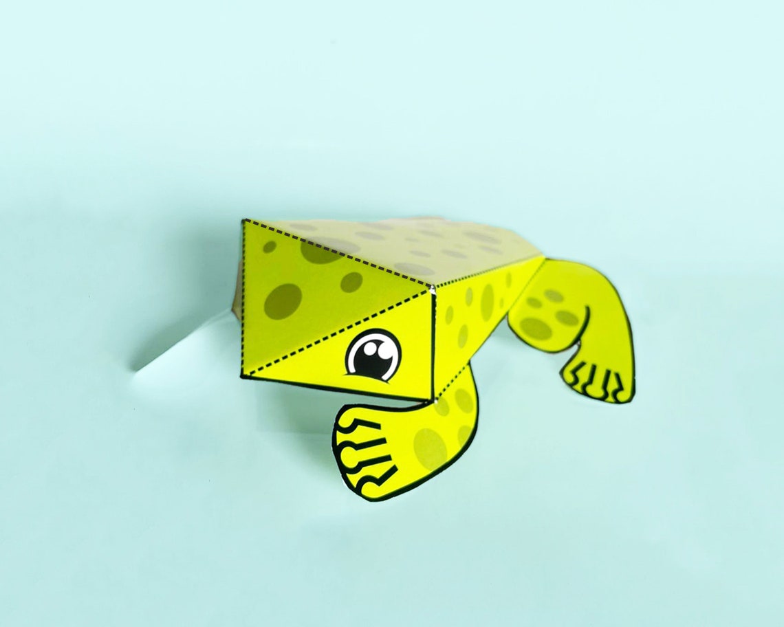 Frog Papercraft: Printable Coloring Activity for Kids (digital Download ...