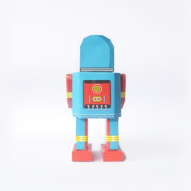 Printable Astronaut Robot Papercraft: Retro Robot Craft (digital ...