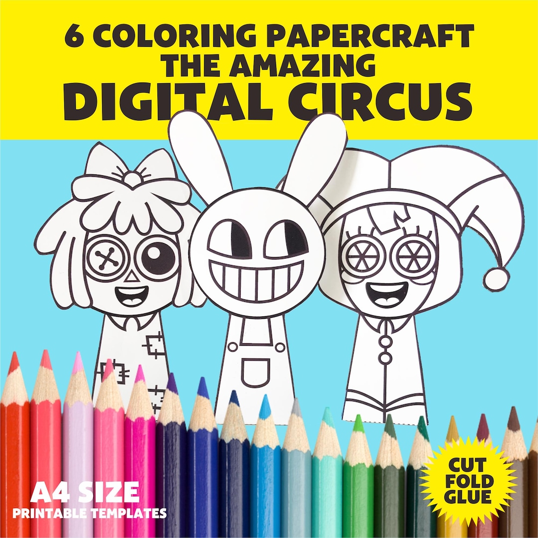 The Amazing Digital Circus Characters Coloring Papercraft Printable A4 ...