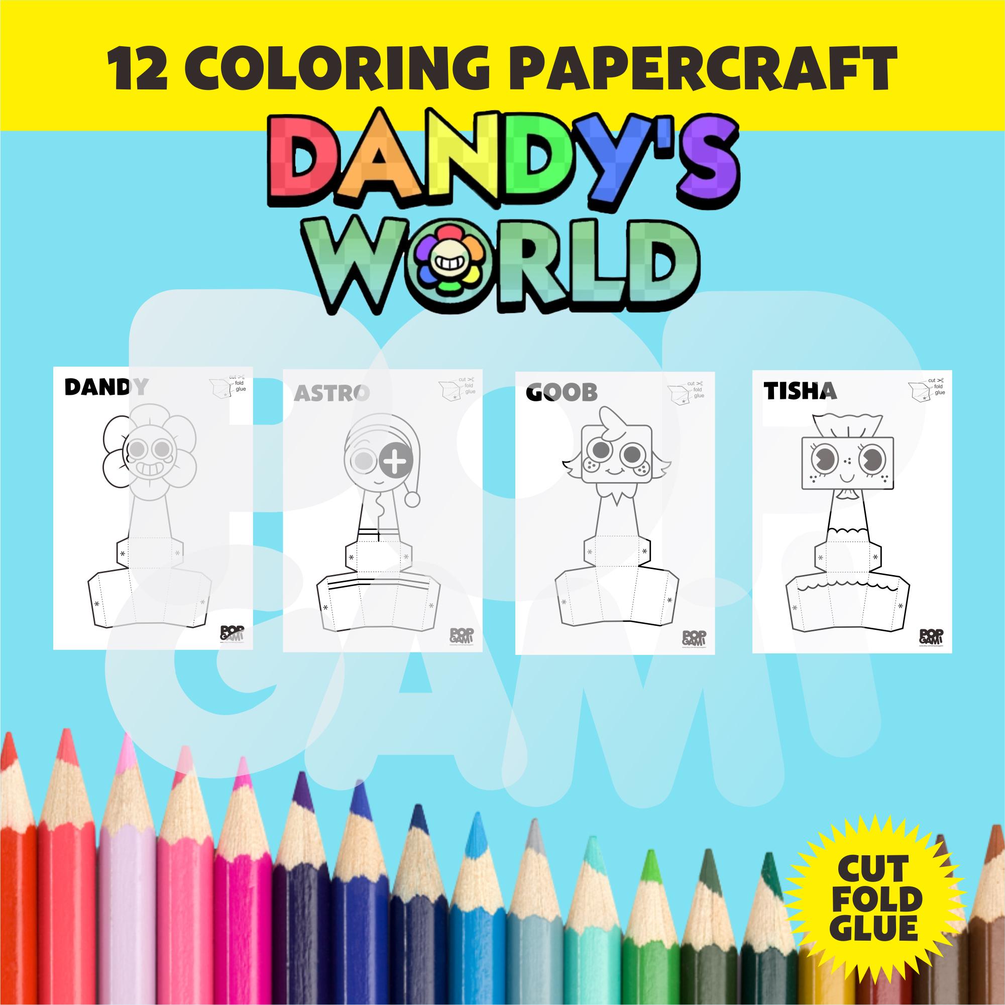 Dandy's World Papercraft: Printable Coloring Activity for Kids (PDF Download A4 Size) - Etsy