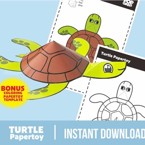 Turtle Papercraft Activity Pack: Cut, Paste & Color (digital Download ...