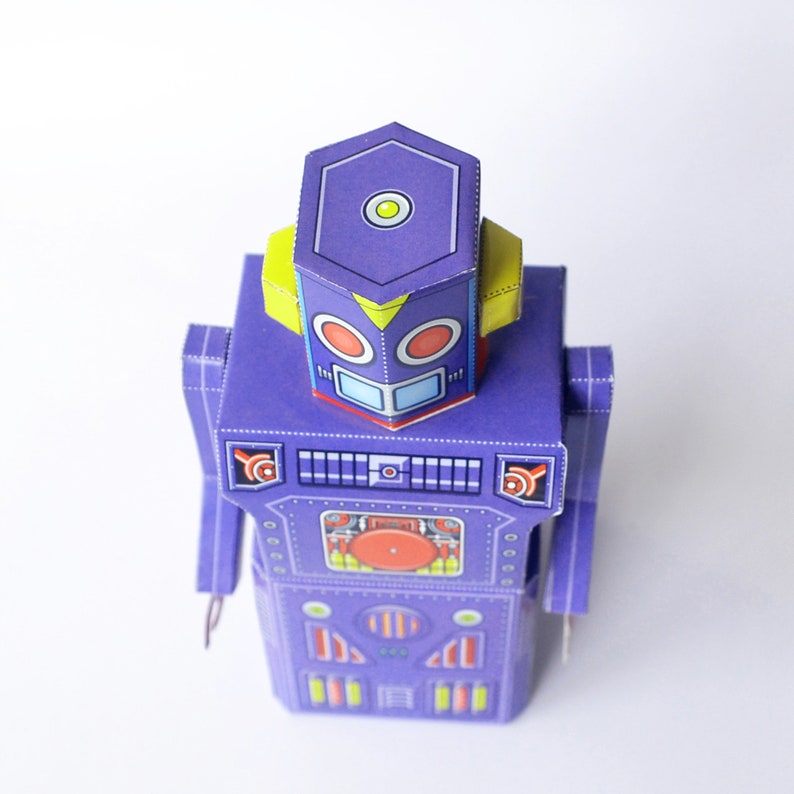 Retro Robot Papercraft: Printable Vintage Toy (PDF Download) - Etsy