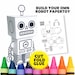 Printable Coloring Robot Paper Craft: Homeschool Activity (PDF) - Etsy