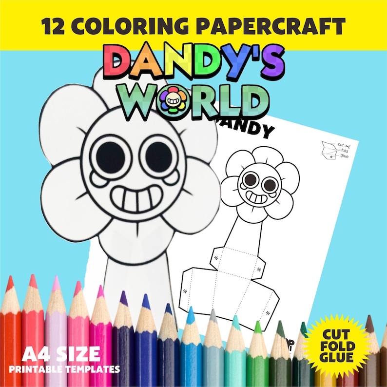 Dandy's World Papercraft: Printable Coloring Activity for Kids (PDF ...