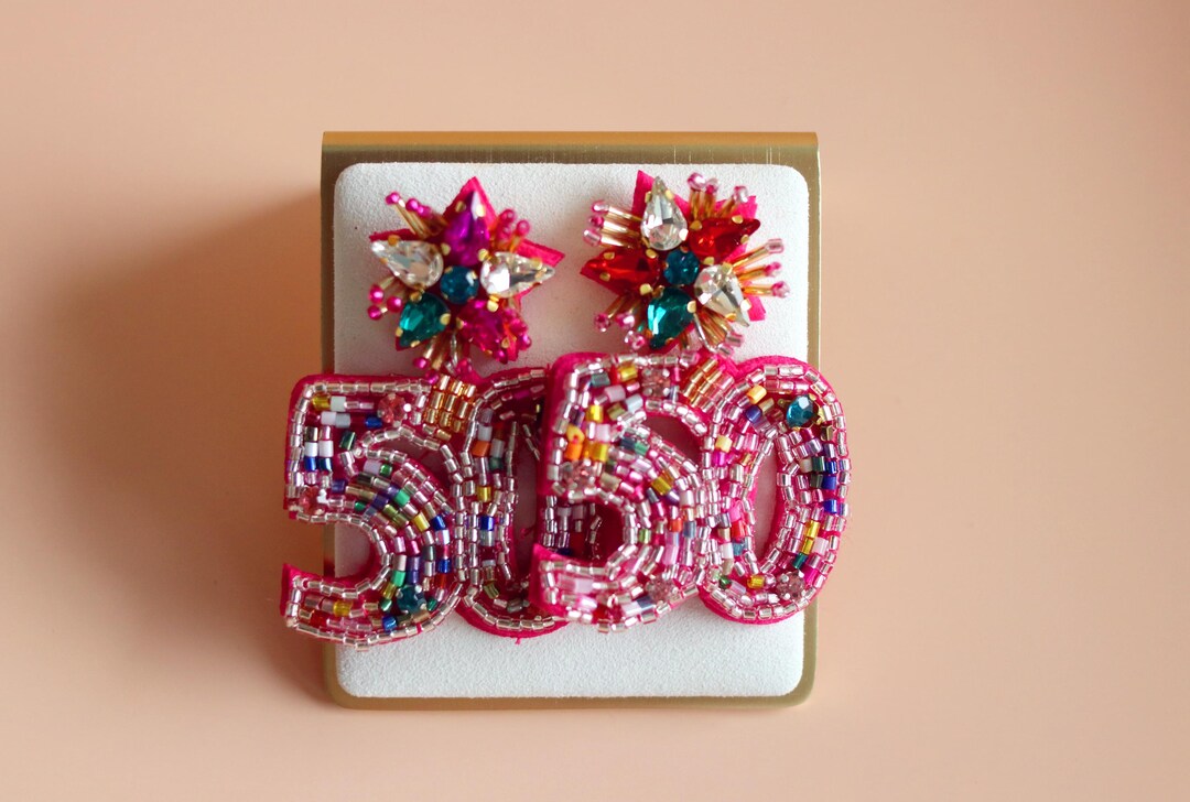 50th Birthday Sparkle Earrings, 50th Birthday, Girls Night, Unique ...