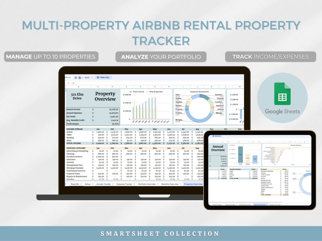 Airbnb Rental Income and Expense Tracker, Airbnb Rental Template ...