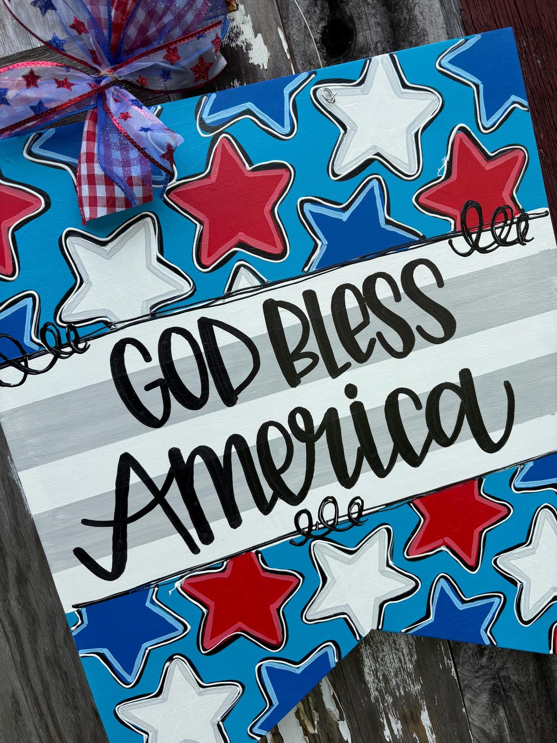 Patriotic Door Hanger - Etsy