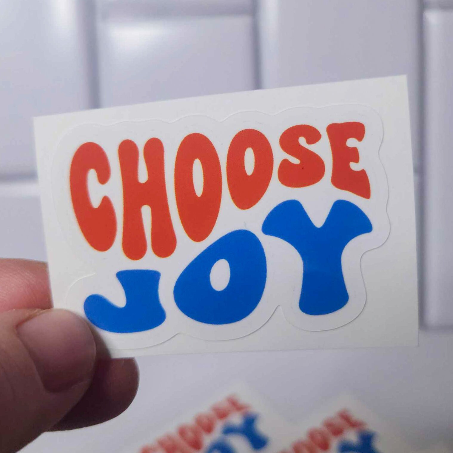 Choose Joy Sticker Groovy Text Encouraging Sticker Mental Health ...
