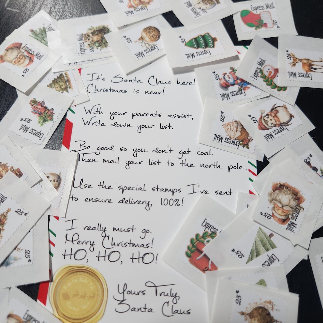 Santa Express Mail Stamps for Letters to Santa – Printable DIY Stamp ...