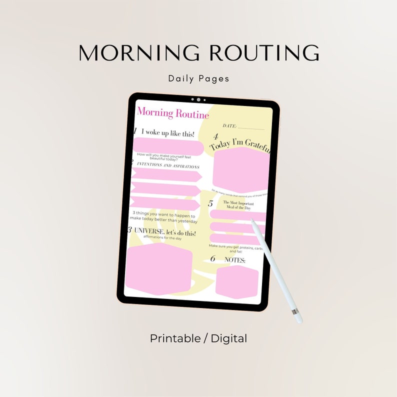 Morning Routine Printable Planner Page - Etsy