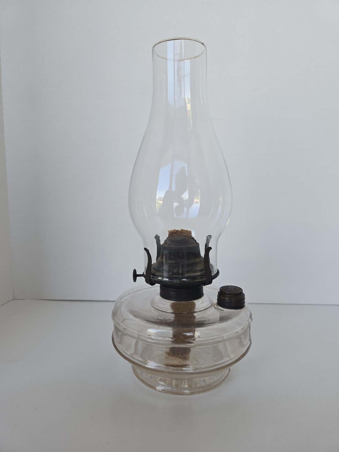 Vintage Macbeth-evans Oil Lamp – Clear Glass Kerosene Lamp – Antique ...