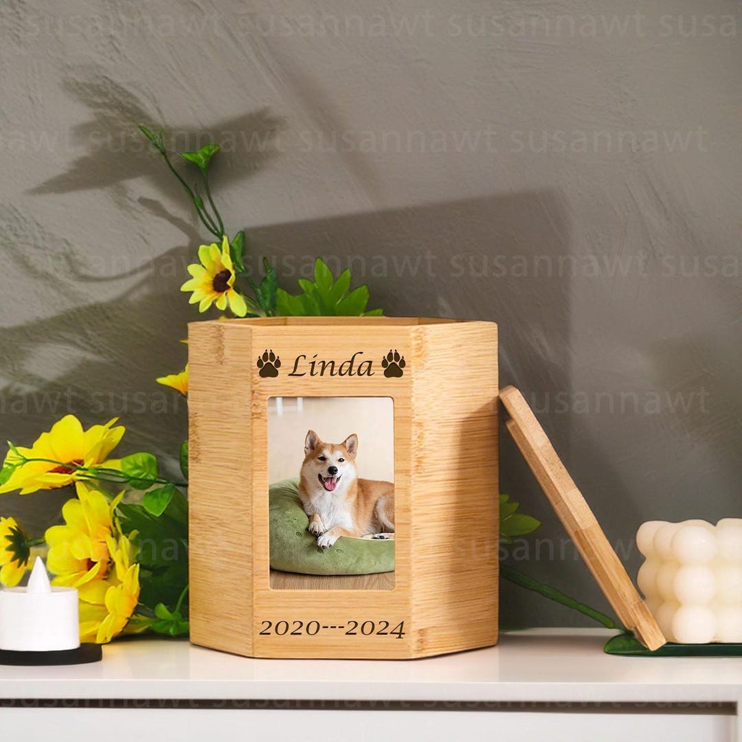Pet Urn for Dog, Pet Urn for Dogs Ashes, Dog Urn With Picture, Pet ...
