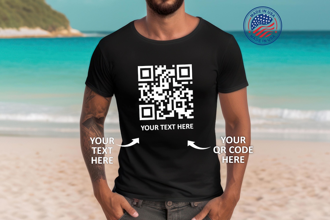 Personalized Qr Code Shirt, Custom Scannable Qr Code Shirts, Any Text ...