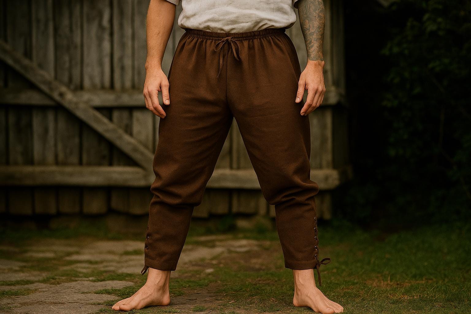 Medieval Men's Larp Pants, Viking Renaissance Cotton Pants, Pirate ...
