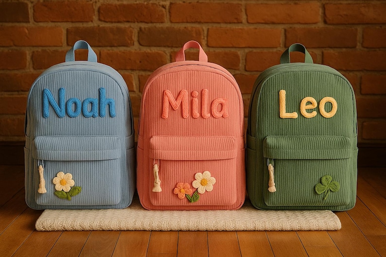 Custom Embroidered Name Bag, Personalized School Bags for Kids ...