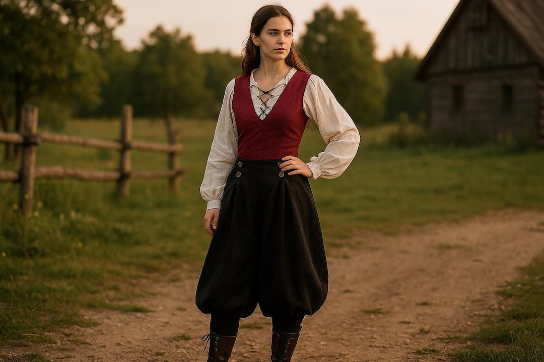 Renaissance Viking Pirate Pants, Medieval Cosplay Women Pants ...