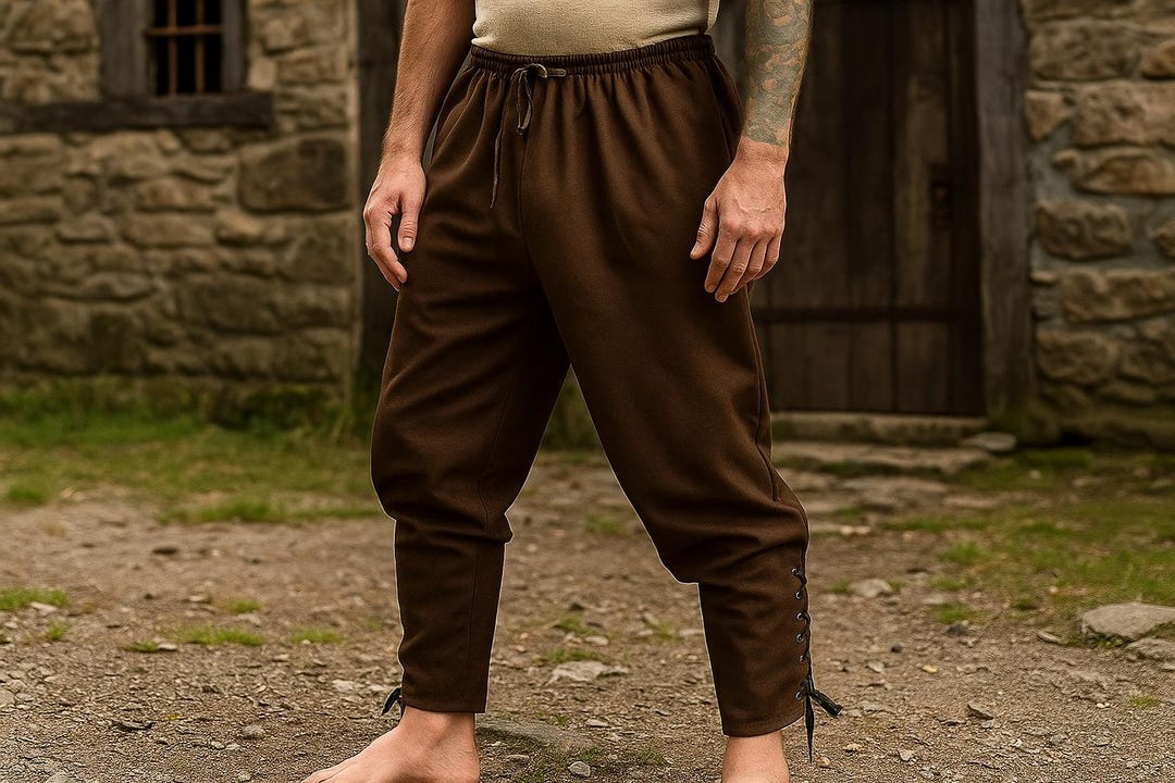 Medieval Men's Larp Pants, Viking Renaissance Cotton Pants, Pirate ...