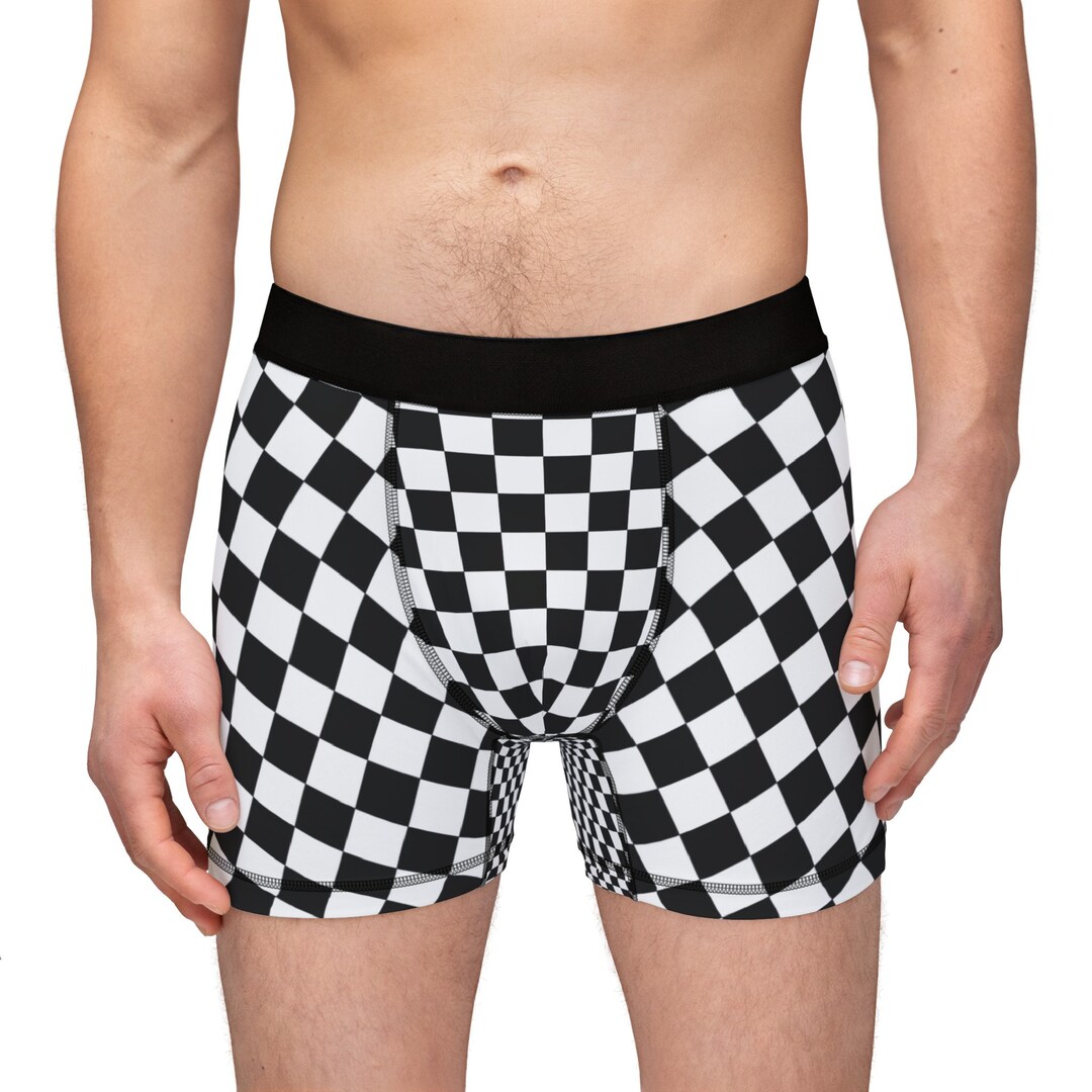 Men's Boxers Black and White Pattern / Black White Race Checkered Flag ...