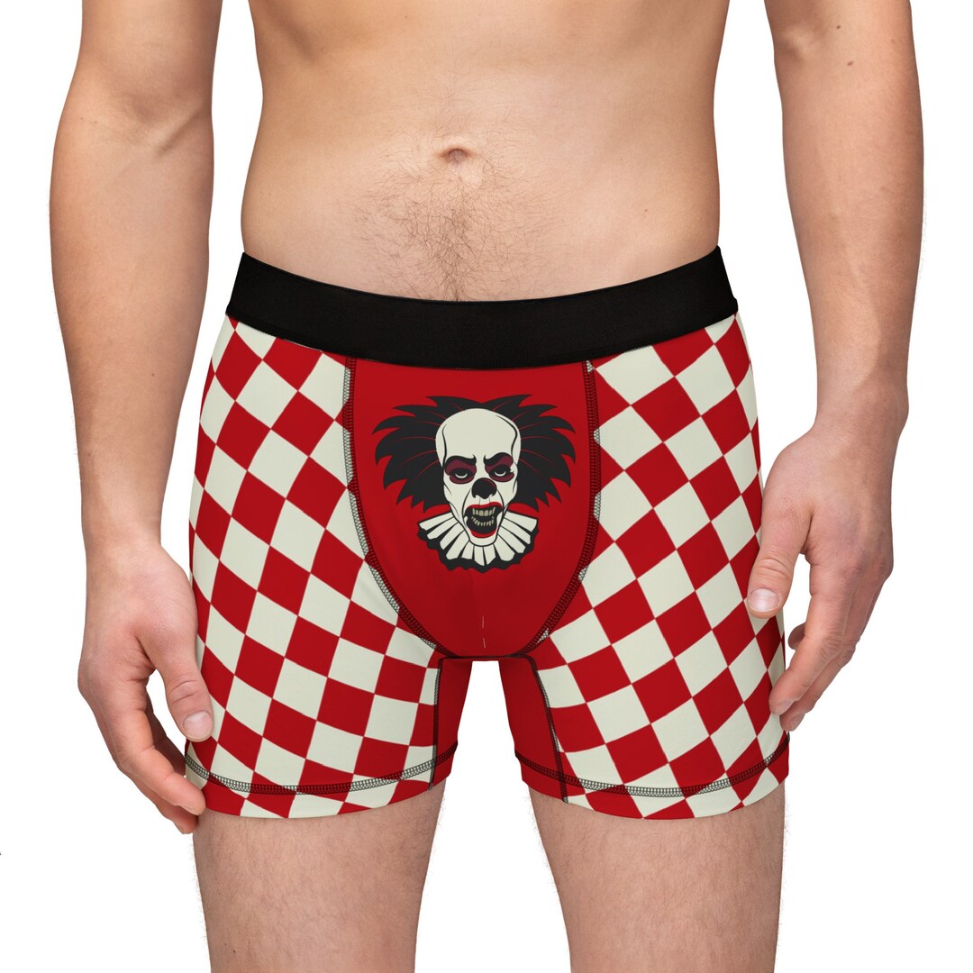 Scary Clown Boxers, Red Checkered Horror Underwear - Etsy