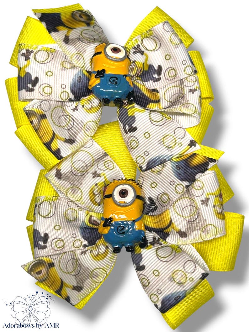 Handmade Cartoon Character Hair Bows: Trolls, Minions, My Little Pony ...