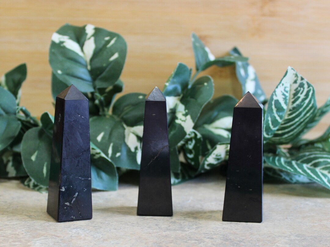 Shungite Obelisk Gemstone Obelisk Metaphysical Stone Trendy Office ...