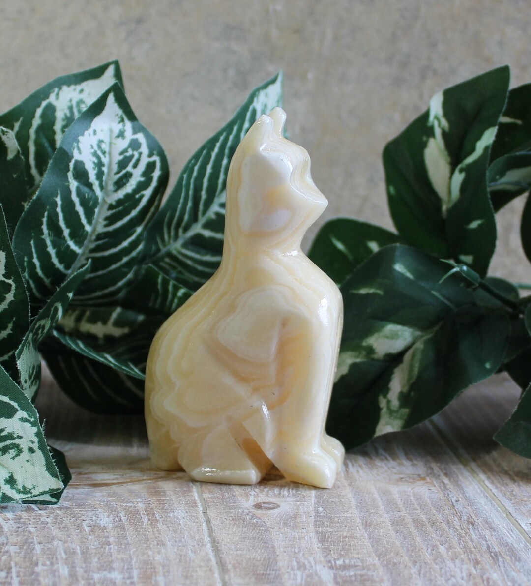 Honey Onyx Cat Carving Gemstone Cats Gifts for Cat Lovers Housewarming ...