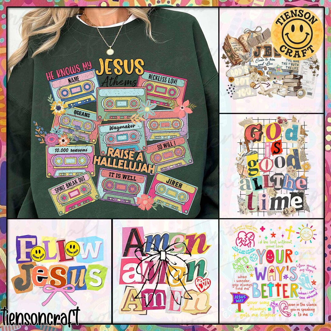 Jesus Collage Y2k Bundle PNG, Coquette Jesus Shirt Png, Christian Png ...