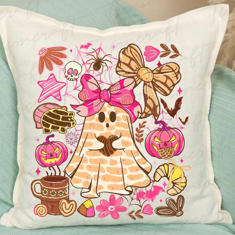 Mexican Conchas Ghost Brushstroke Png, Pantasmas PNG, Halloween Mexican ...