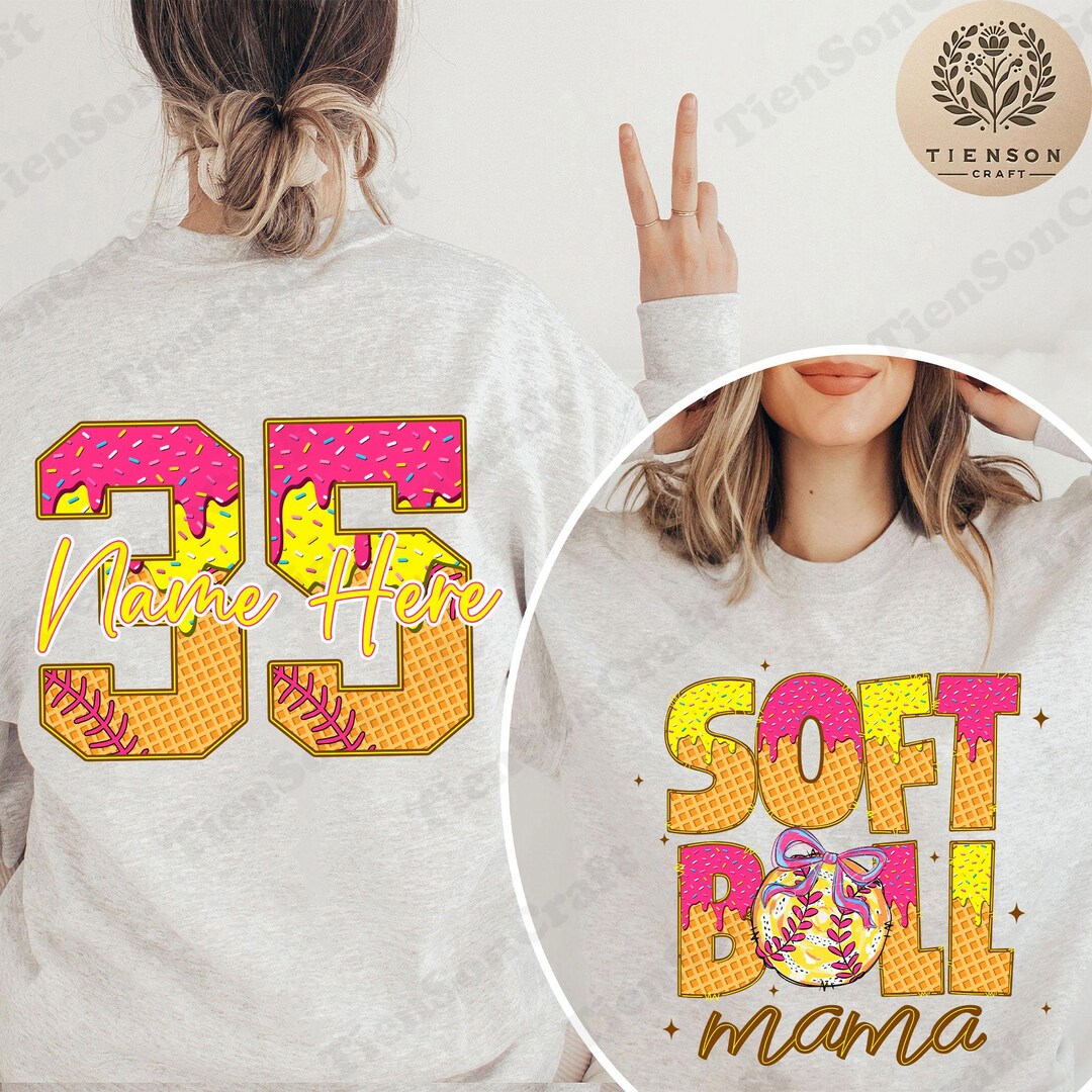 Softball Mama Drip Png, Softball Ice Cream Drip Png, Mama Softball Png ...
