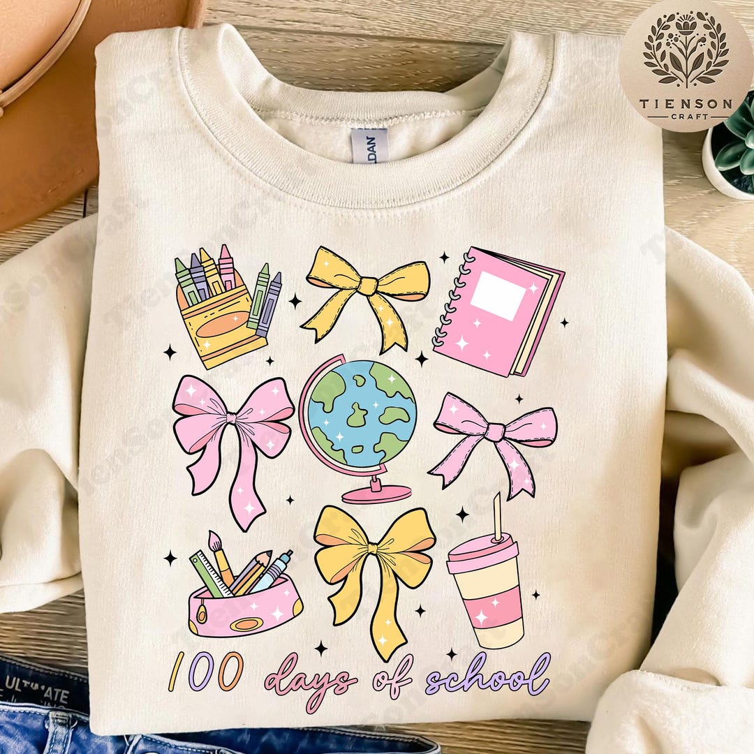 Teacher 100 Days School Coquette Png, in My Teacher Era Png, 100 Days ...