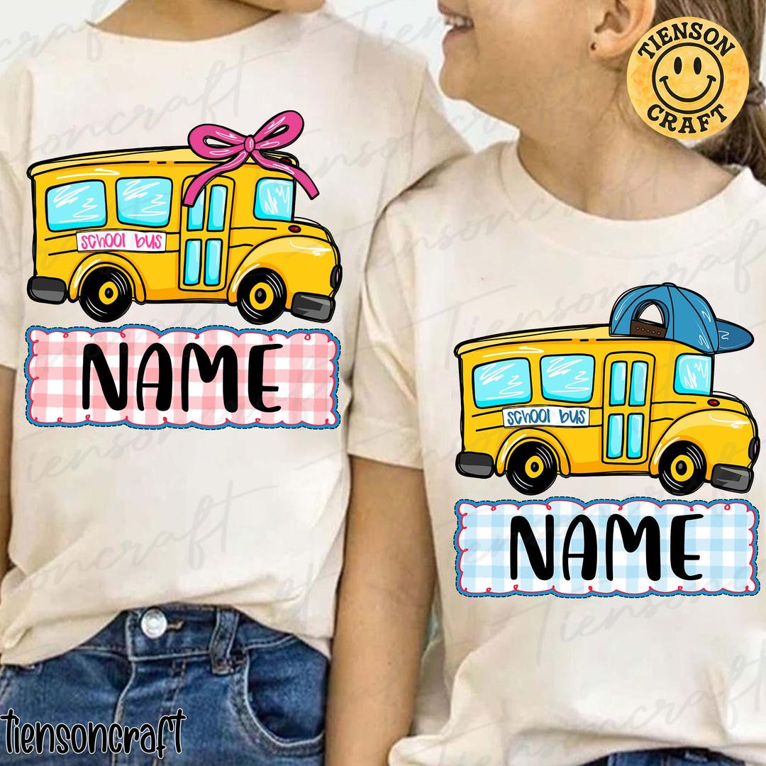 Back to School Png, Coquette School Girl Design, Preppy School Bus With ...