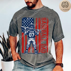 Custom Baseball Dad Flag Png, Baseball Dad Shirt With Kids Name ...