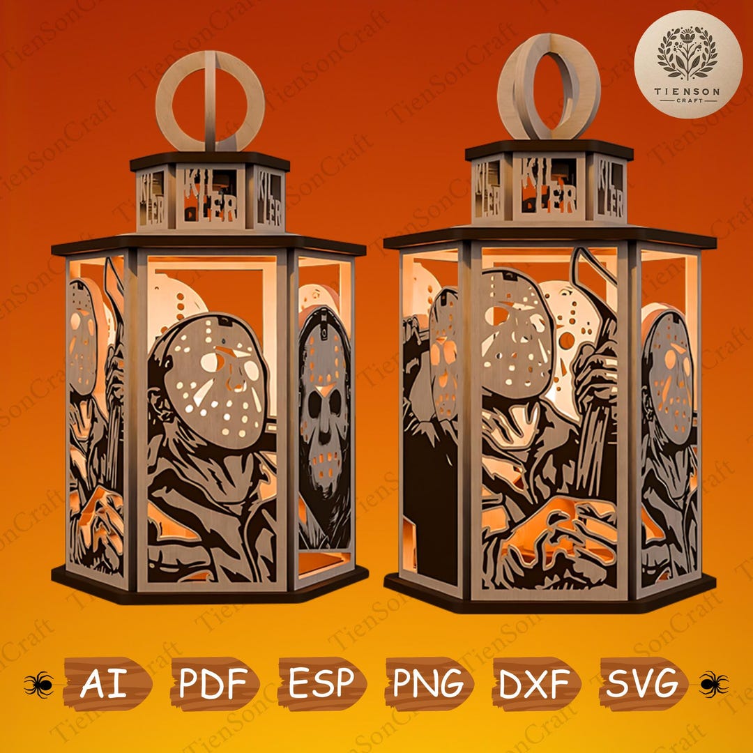 Horror Characters Lantern Laser Cut File, Halloween Lantern, Horror ...
