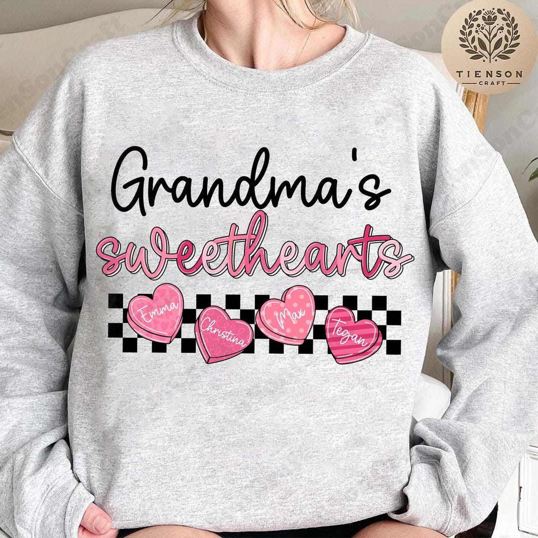 Custom Grandma's Nana Gigi Sweetheart Design, With Kid Names Png ...