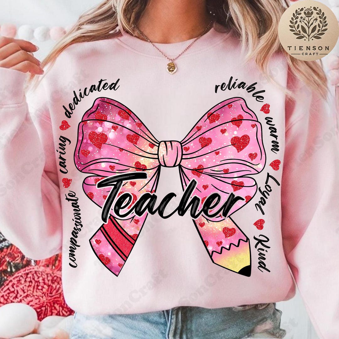 Coquette Teacher Valentine Png, Teacher Heart Pencil Png, Coquette ...