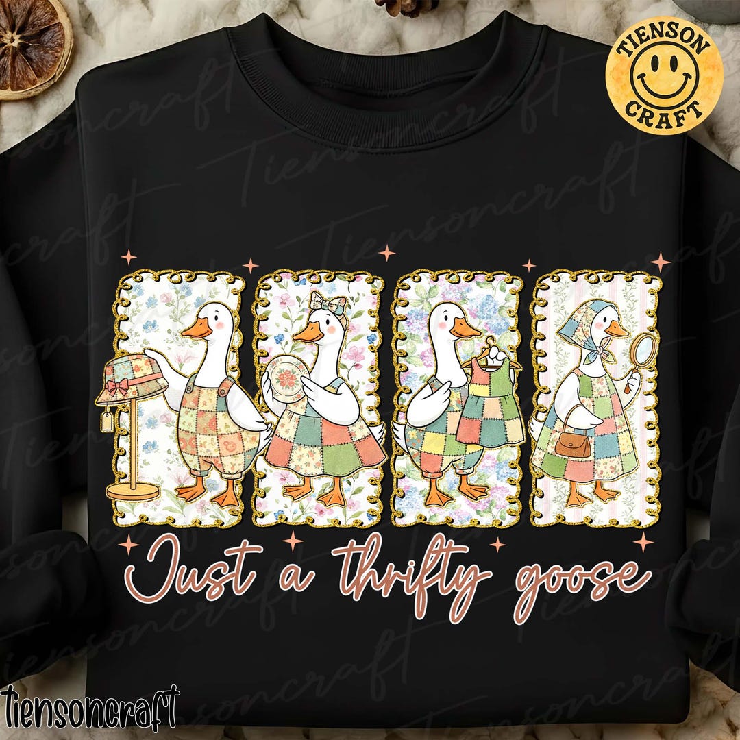 Just A Thrifty Goose PNG, Silly Grandma Goose, Saving Money Thrift ...